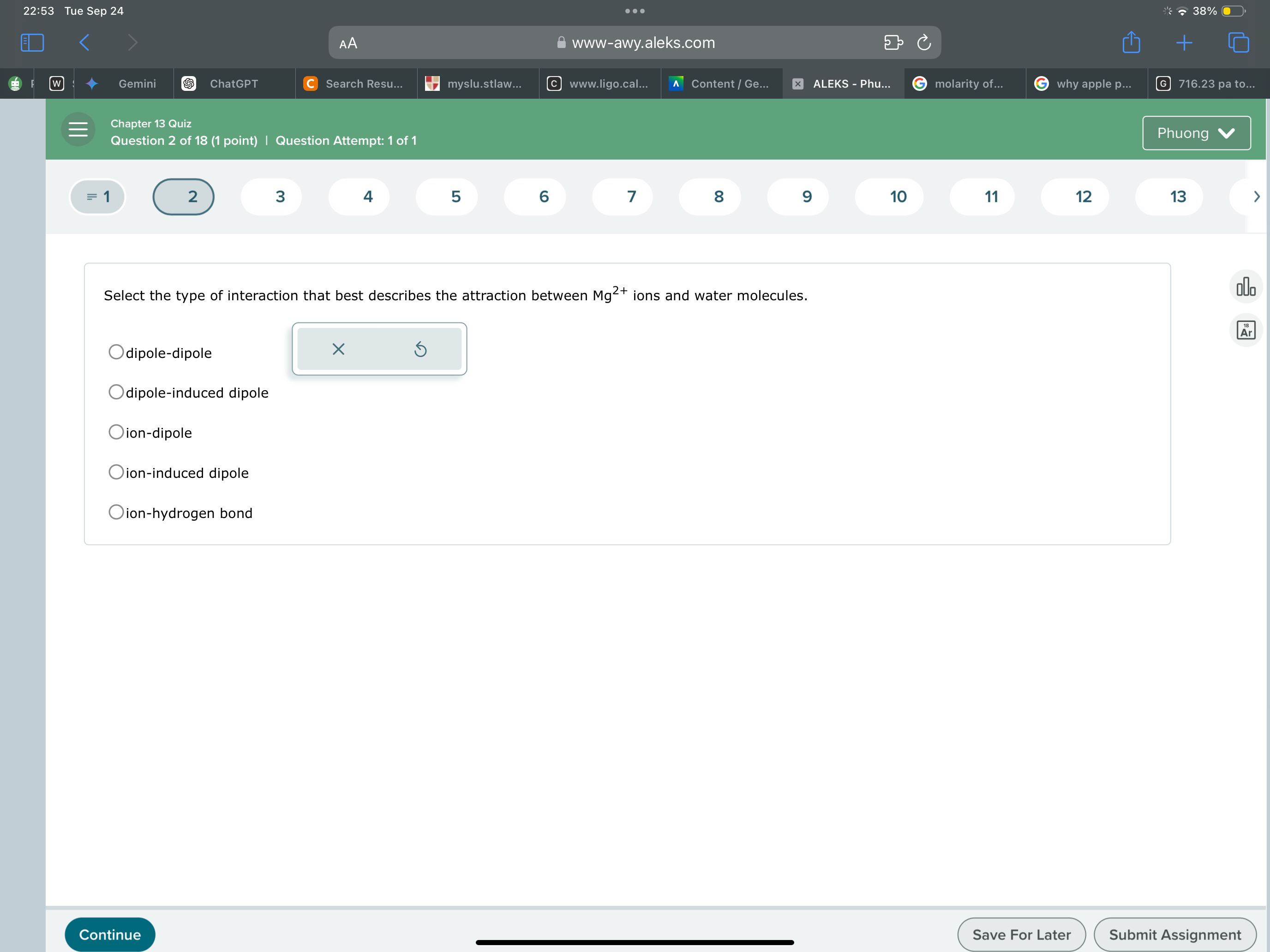 Solved Select the type of interaction that best describes | Chegg.com