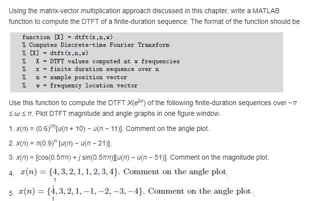 Solved Using the matrix-vector multiplication approach | Chegg.com
