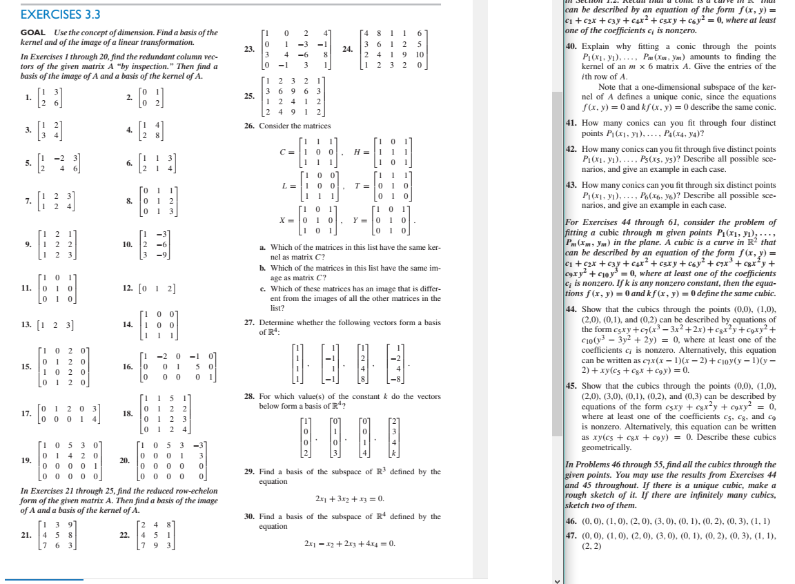 Solved 2 4 EXERCISES 3.3 GOAL Use the concept of dimension. | Chegg.com