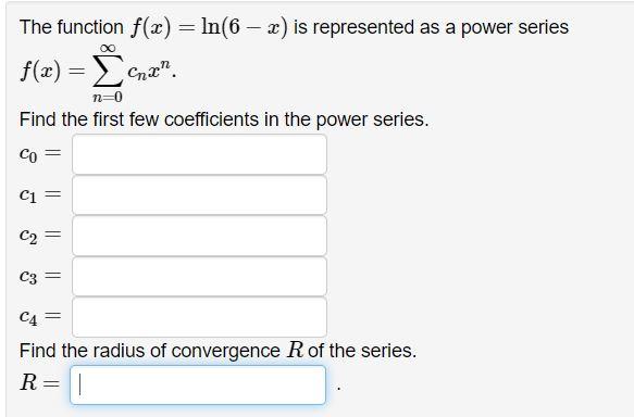 Solved The function f(x) = ln(6 - x) is represented as a | Chegg.com