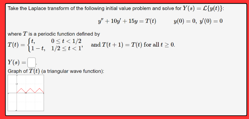 Solved Take the Laplace transform of the following initial | Chegg.com