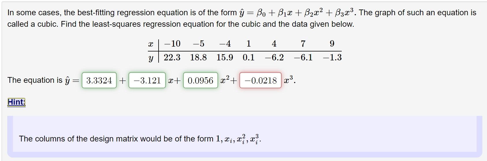 Solved In some cases, the best-fitting regression equation | Chegg.com