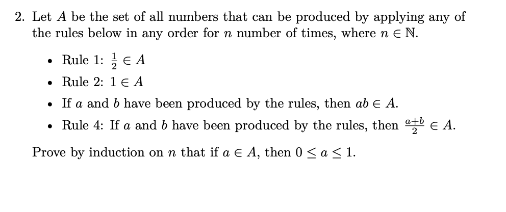 Solved 2. Let A be the set of all numbers that can be | Chegg.com