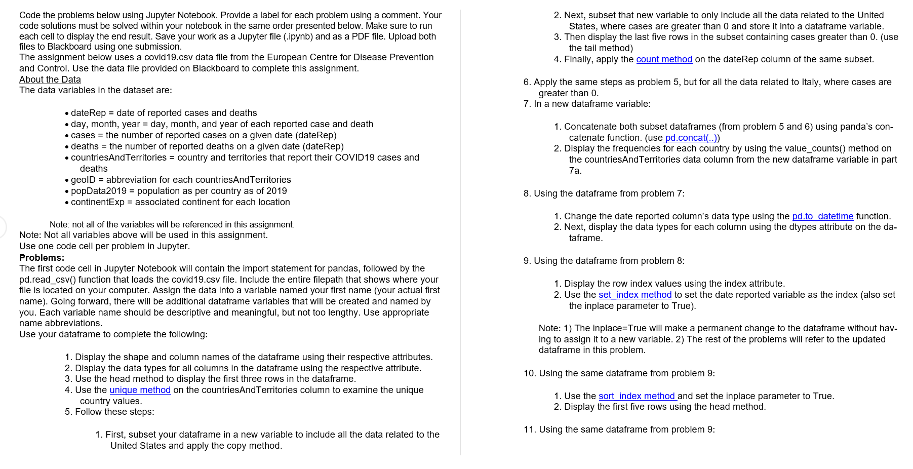 Please help, Python coding on Jupiter. I have a pic | Chegg.com