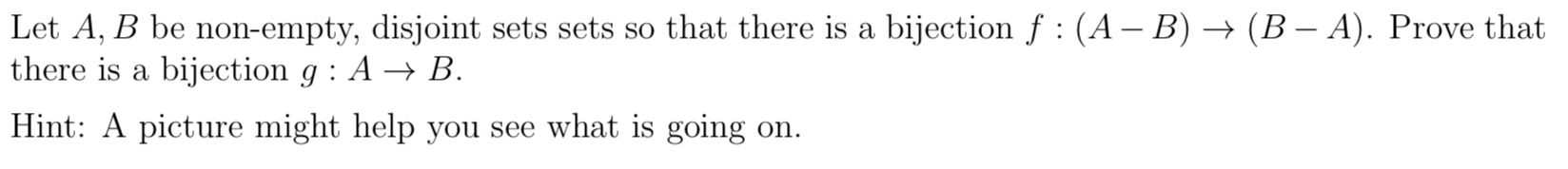 Solved Let A, B be non-empty, disjoint sets sets so that | Chegg.com