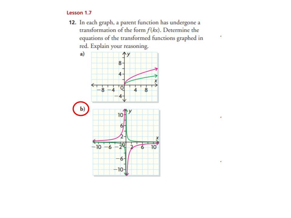 12. In each graph, a parent function has undergone a | Chegg.com