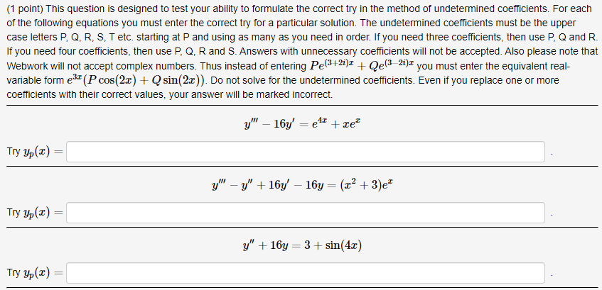 Solved (1 point) This question is designed to test your | Chegg.com