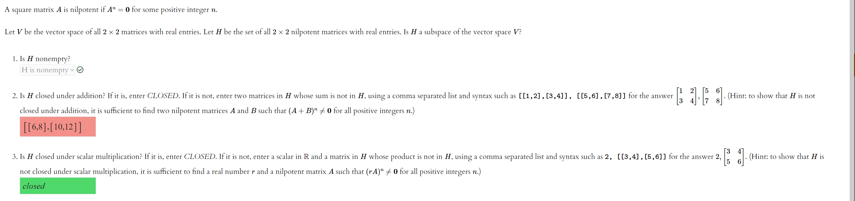 Solved Which of the following subsets of R3×3 are subspaces | Chegg.com
