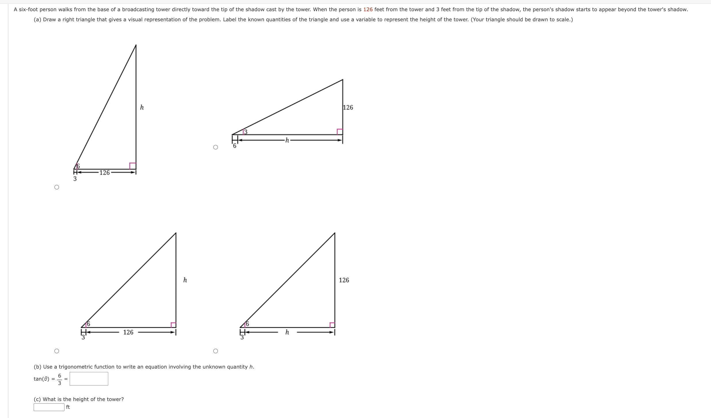Solved (b) ﻿Use a trigonometric function to write an | Chegg.com