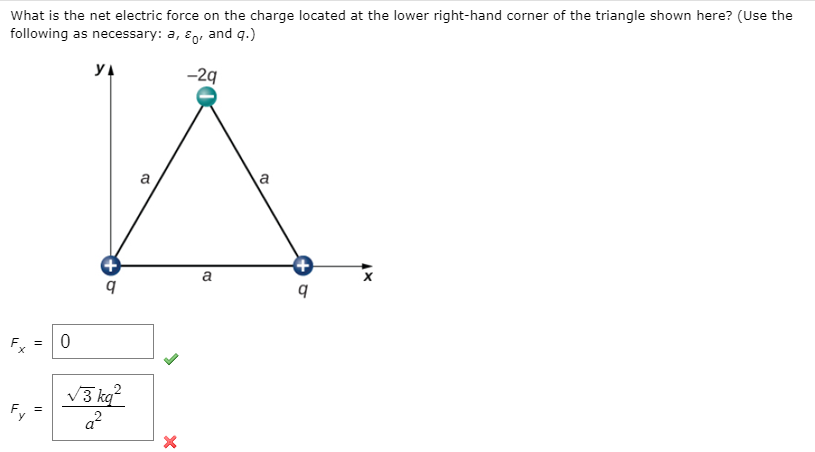Solved What is the net electric force on the charge located | Chegg.com