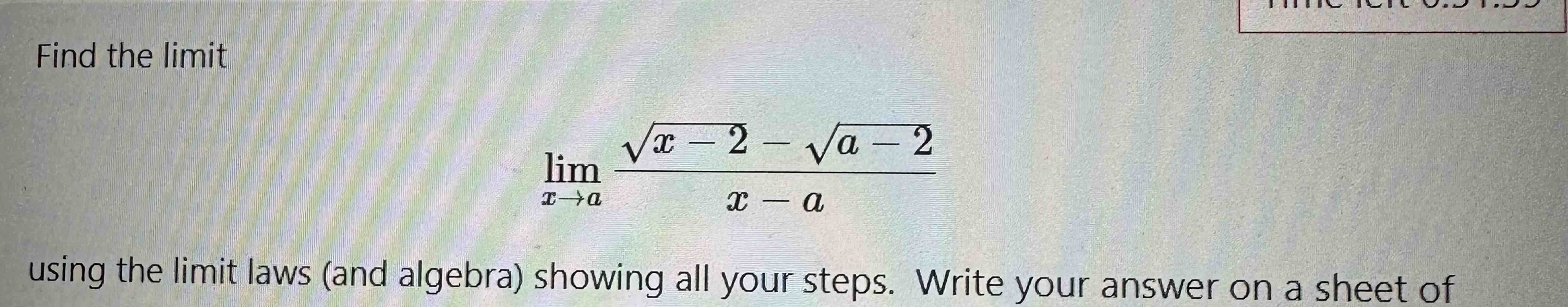 Solved Find the limitlimx→ax-22-a-22x-ausing the limit laws | Chegg.com