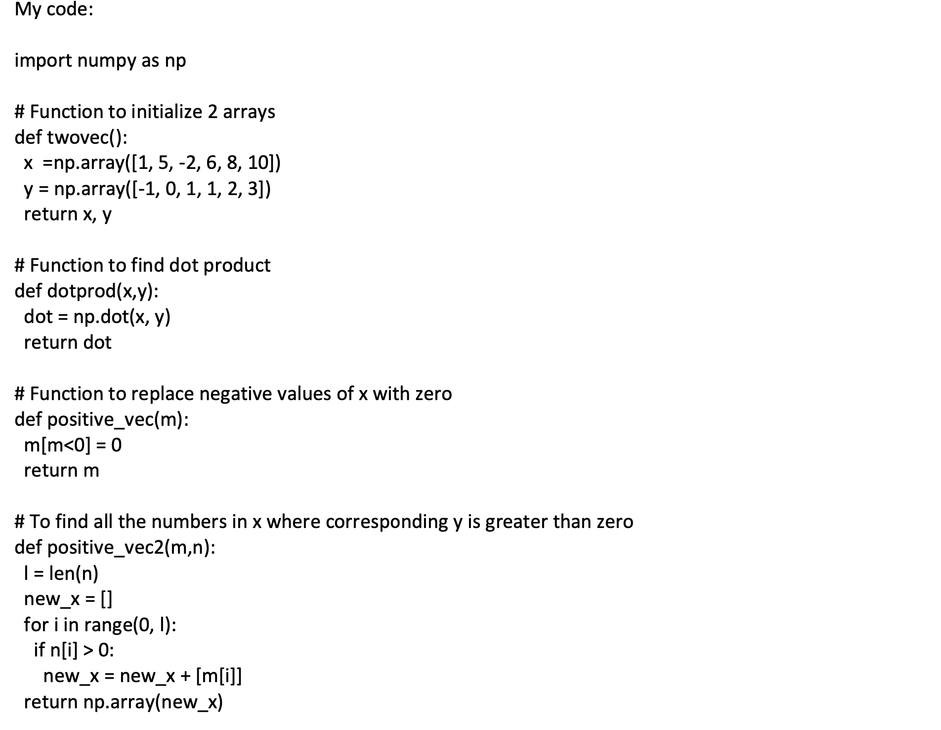 Solved I got my assignment description, the code I wrote, | Chegg.com