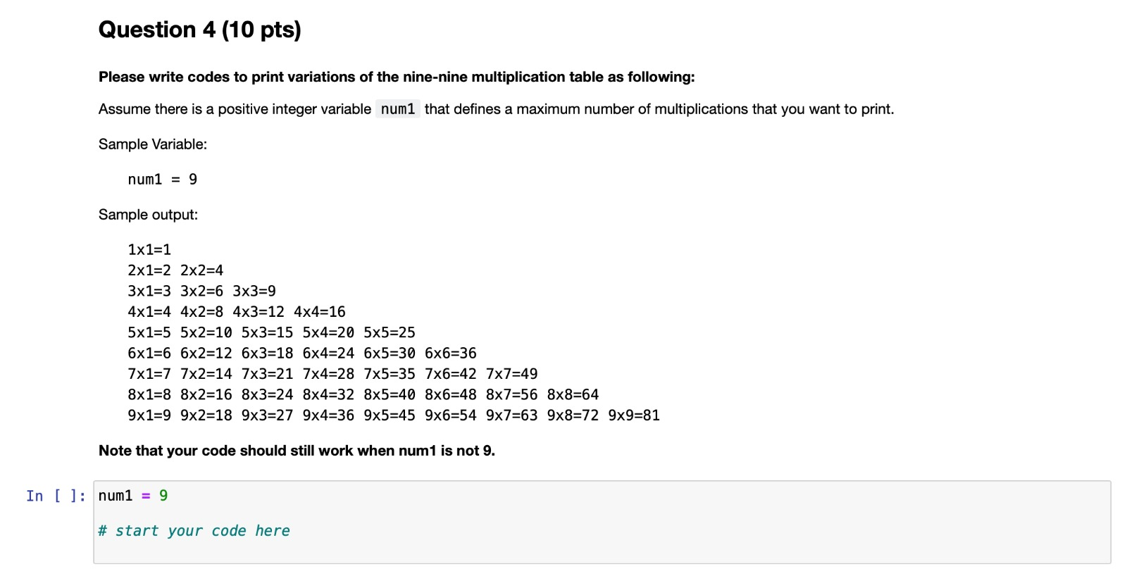 Solved Question 4 10 Pts Please Write Codes To Print Chegg