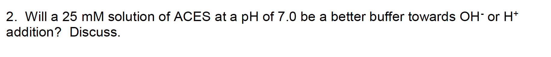 Solved 1. ACES is a commonly used biochemical buffer. The | Chegg.com