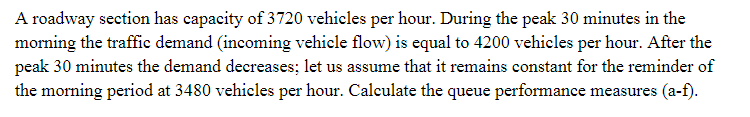 Solved a a) Queue dissipation time, b) Maximum queue length, | Chegg.com