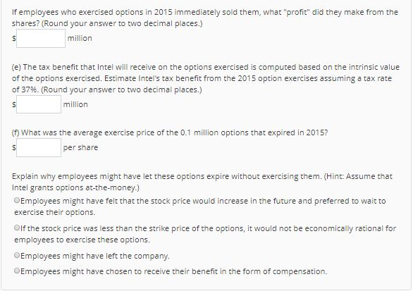Interpreting Disclosure on Employee Stock Options | Chegg.com