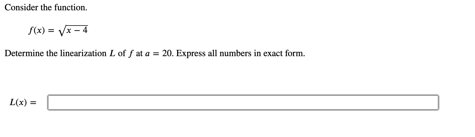 Solved Consider the function. f(x) = VX-4 Determine the | Chegg.com