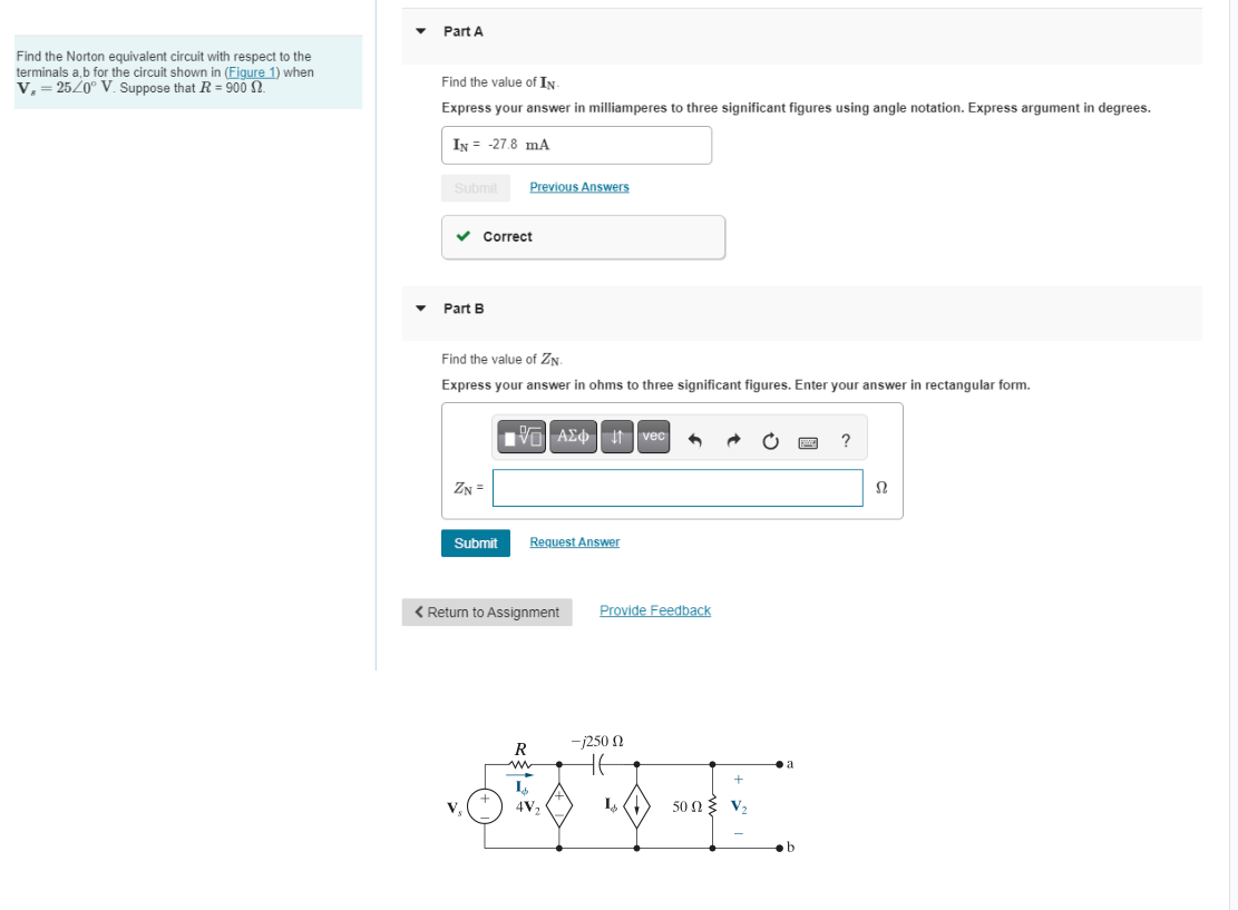 Solved JUST PART B, ﻿PART A IS SOLVEDPart AFind the Norton | Chegg.com