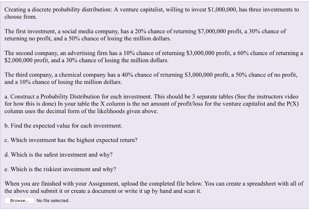 Solved Creating a discrete probability distribution: A | Chegg.com