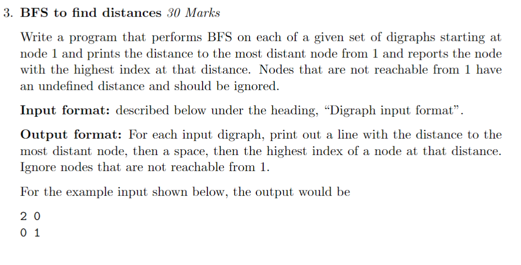 Solved Digraph input format A sequence of one or more | Chegg.com