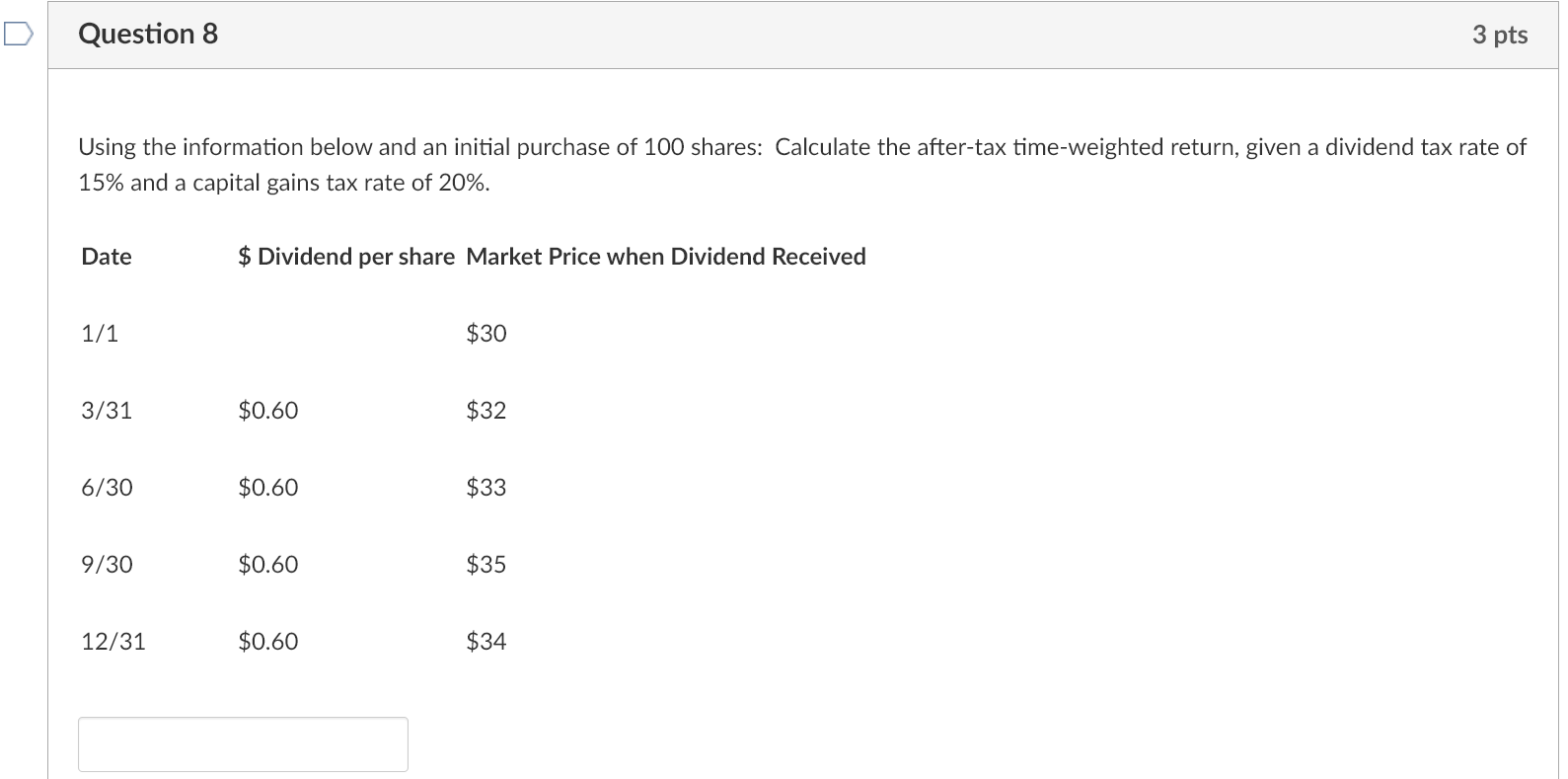 Solved Question 8Using the information below and an initial | Chegg.com