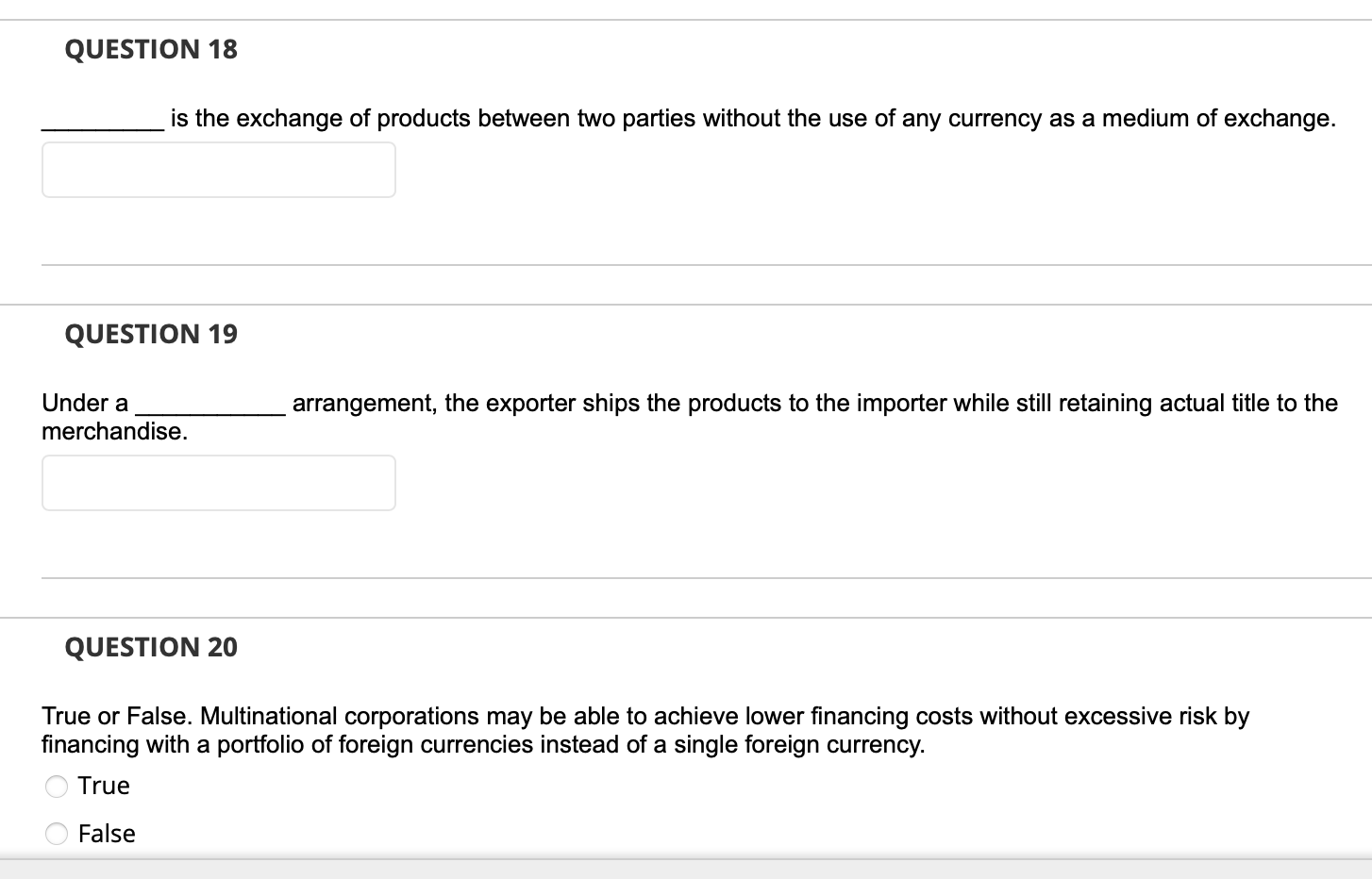 Solved is the exchange of products between two parties | Chegg.com