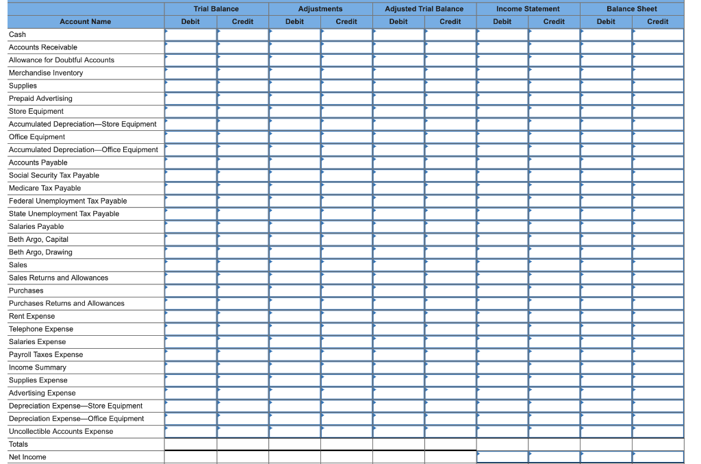 Solved Problem 12.4A Recording adjustments and completing | Chegg.com