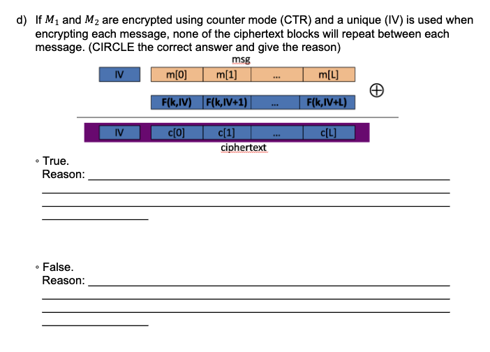 Solved If And Are Encrypted Using Counter Mode Ctr And A 