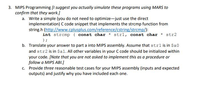 MIPS Programming [I suggest you actually simulate | Chegg.com