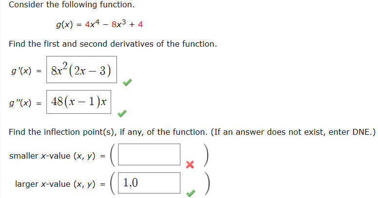 Solved Consider the following function. g(x) = 4x4 - 8x3 + 4 | Chegg.com
