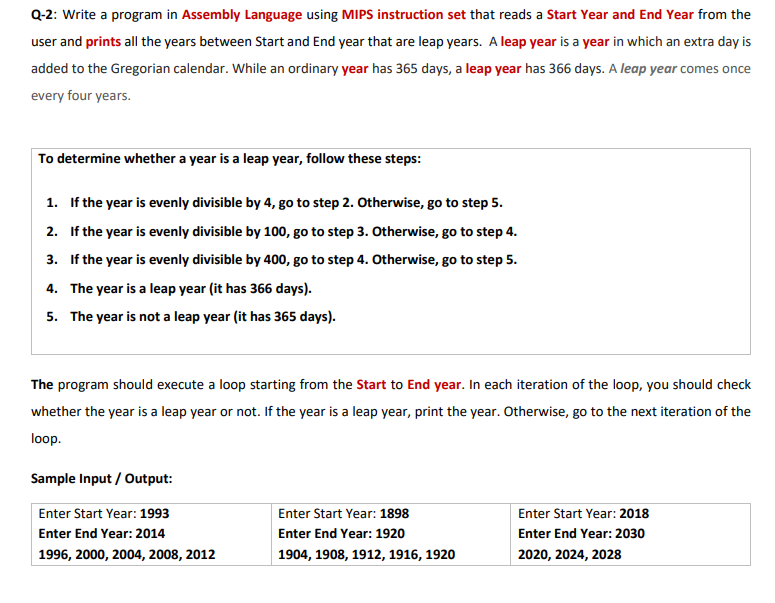Solved Q-2: Write a program in Assembly Language using MIPS | Chegg.com