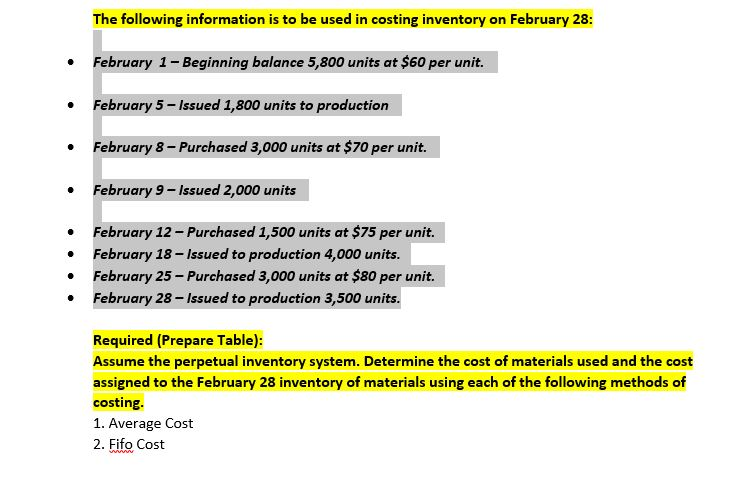 Solved Cost Accounting | Accounting For Materials | | Chegg.com