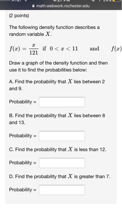 Solved math.webwork.rochester.edu 2 points) The following | Chegg.com