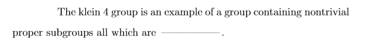 Solved The klein 4 group is an example of a group containing | Chegg.com