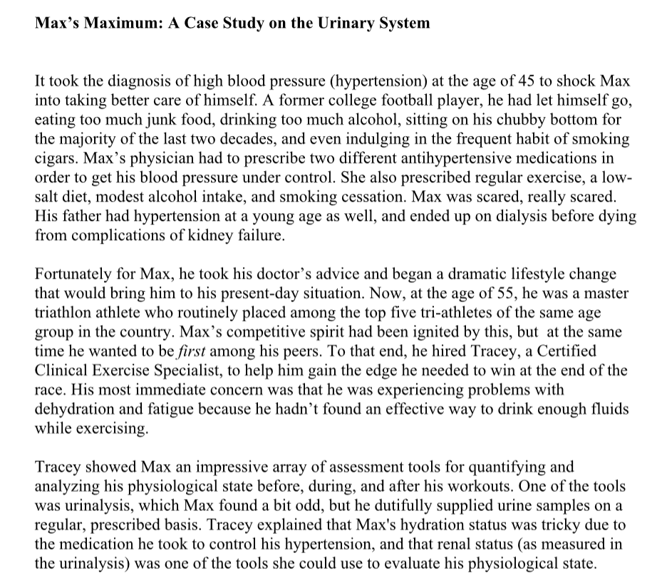 Solved Max s Maximum A Case Study On The Urinary System It Chegg Solved Max s Maximum A Case Study On The Urinary System It Chegg