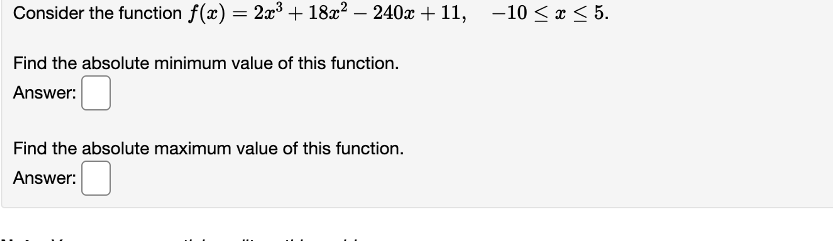 Solved Consider the function | Chegg.com