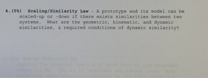 Solved 4. (5s) scaling similarity Law A prototype and its | Chegg.com
