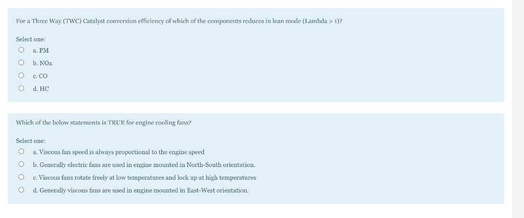 Solved For a Three Way (TWC) Catalyst conversion efficiency | Chegg.com