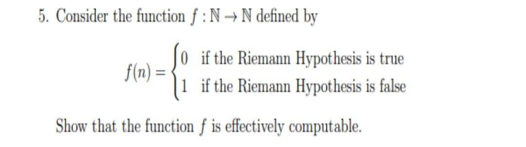 Solved 5. Consider the function f : N+N defined by f(n) = { | Chegg.com