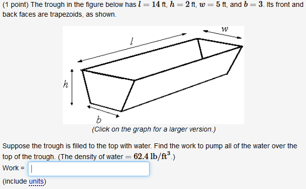 Solved (1 point) The trough in the figure below has l back | Chegg.com