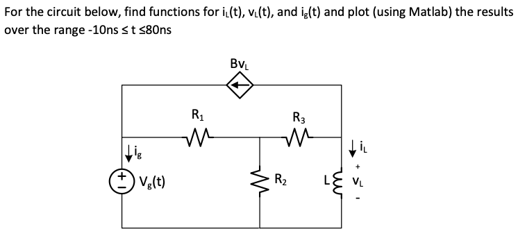 Solved For The Circuit Below Find Functions For