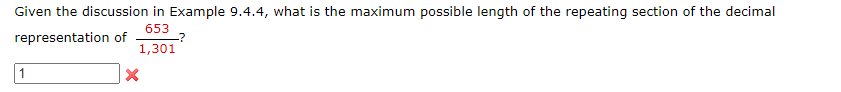 Solved Given the discussion in Example 9.4.4, what is the | Chegg.com