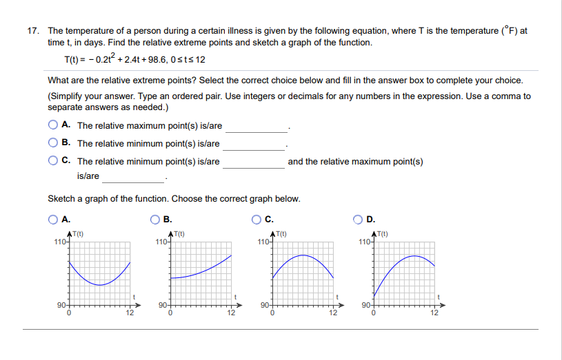 Solved The temperature of a person during a certain illness | Chegg.com