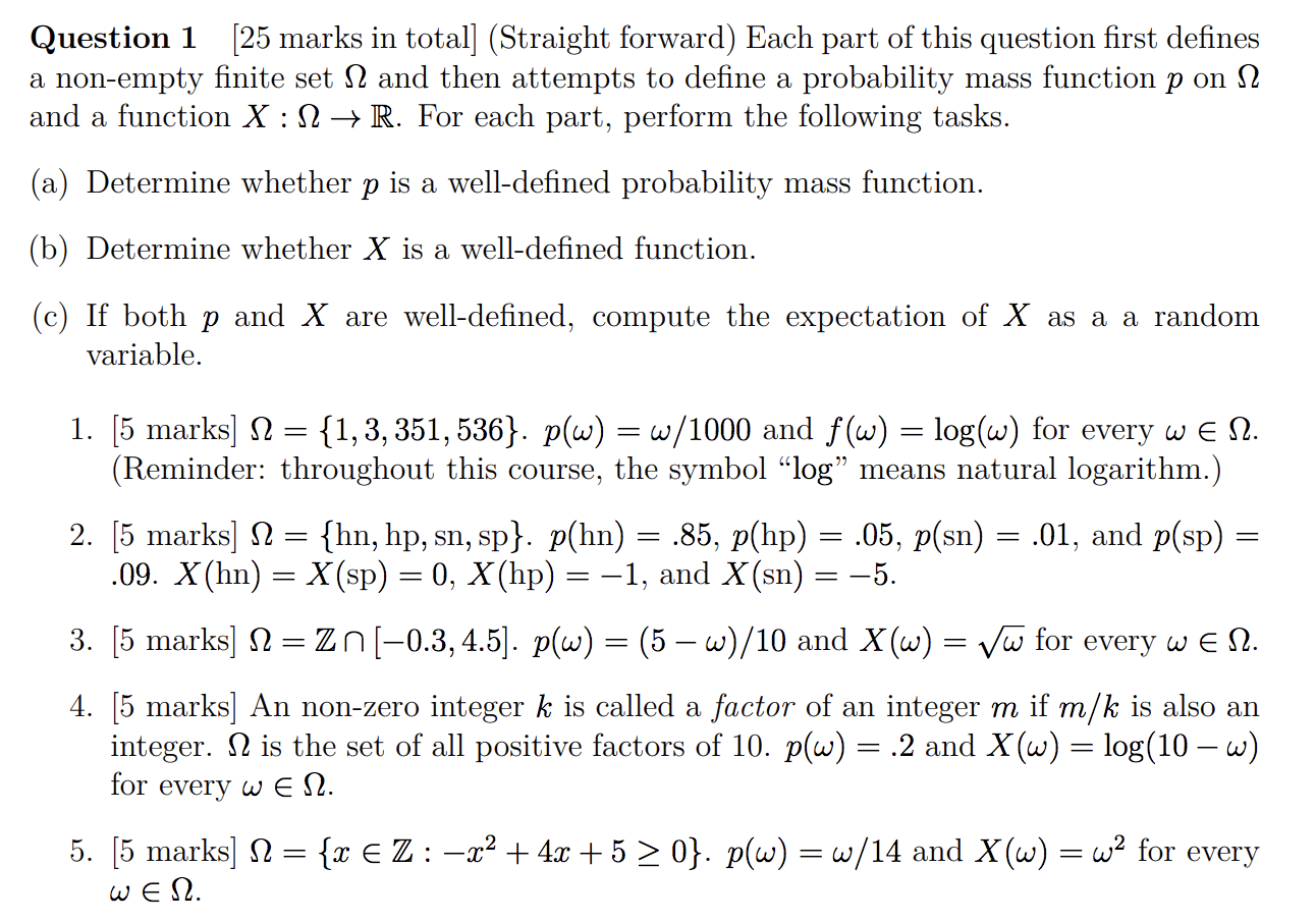 Solved Question 1 [25 marks in total] (Straight forward) | Chegg.com