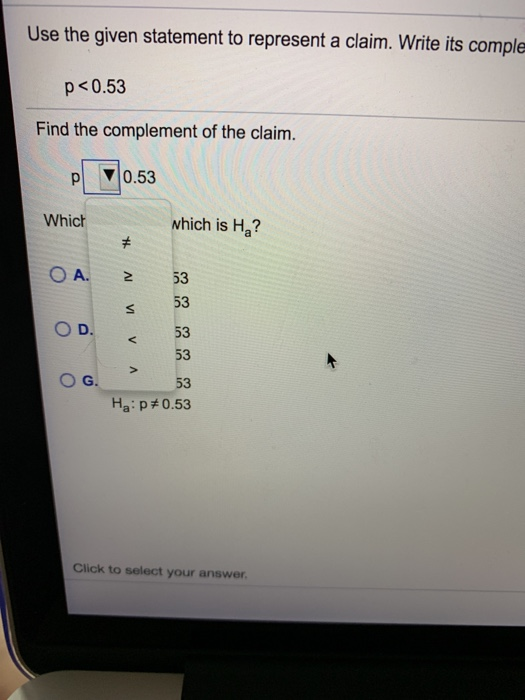 Solved Use the given statement to represent a claim. Write | Chegg.com
