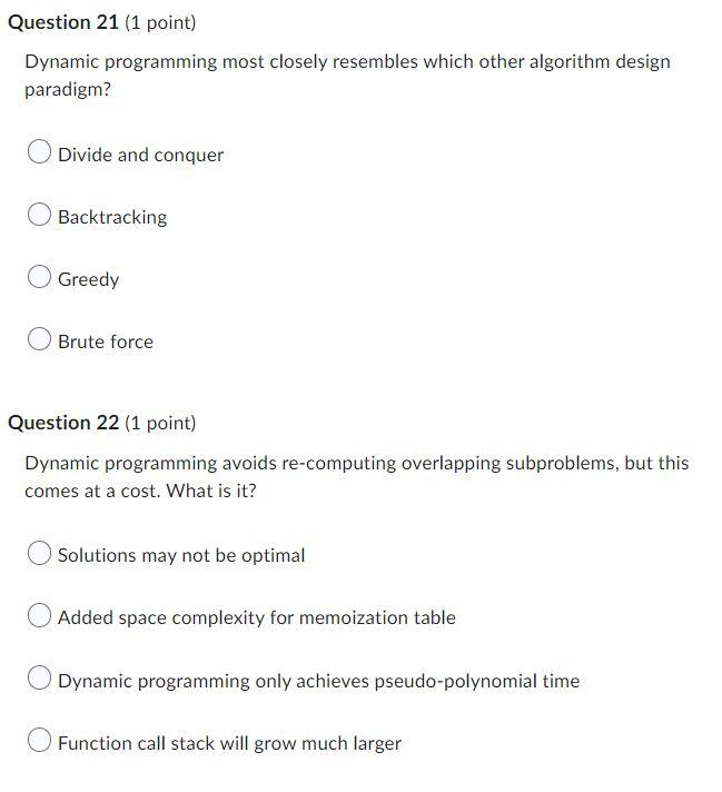 Solved please help with the below algorithm questions | Chegg.com