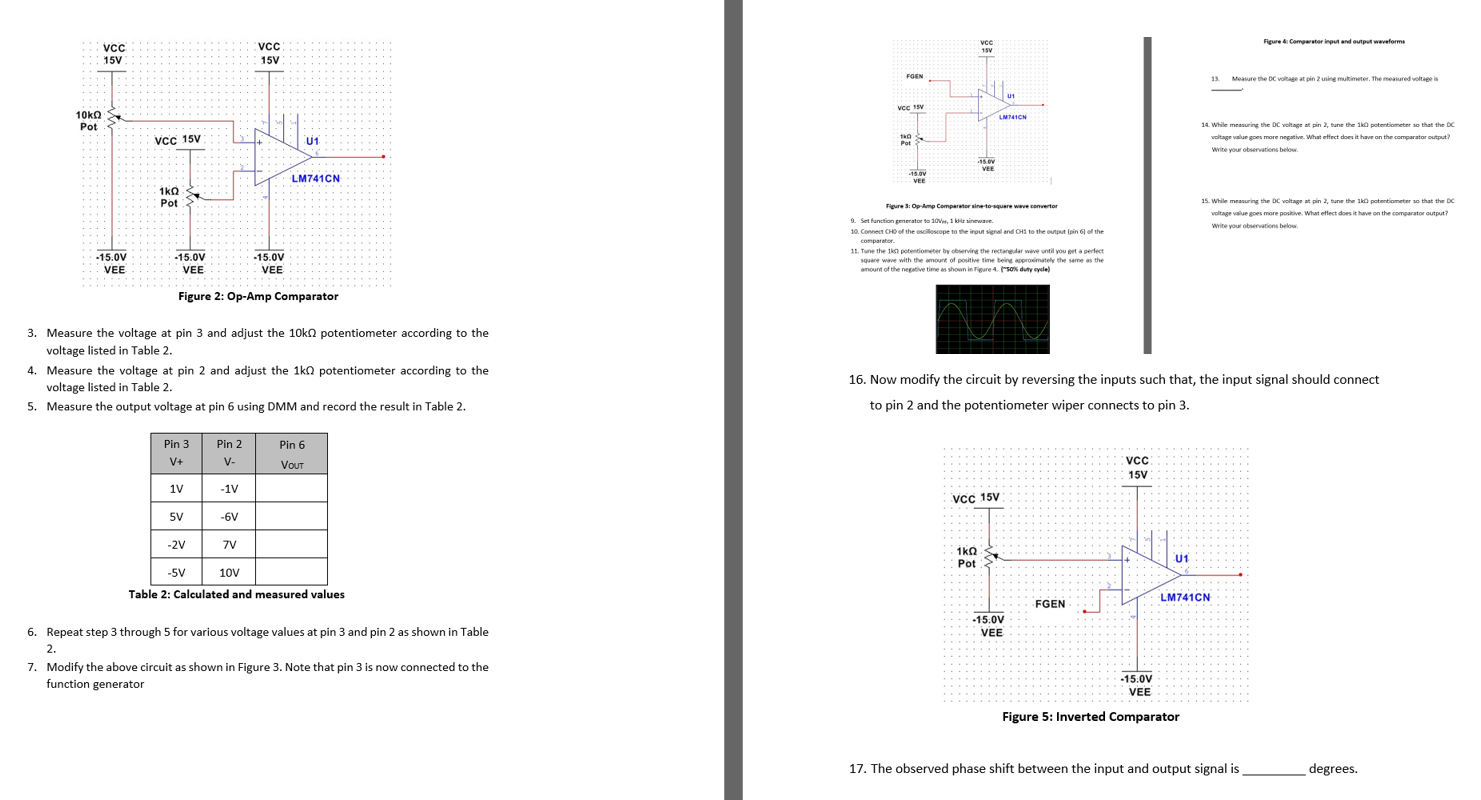 Solved While measuring the DC voltage at pin 2 , ﻿tane the 1 | Chegg.com
