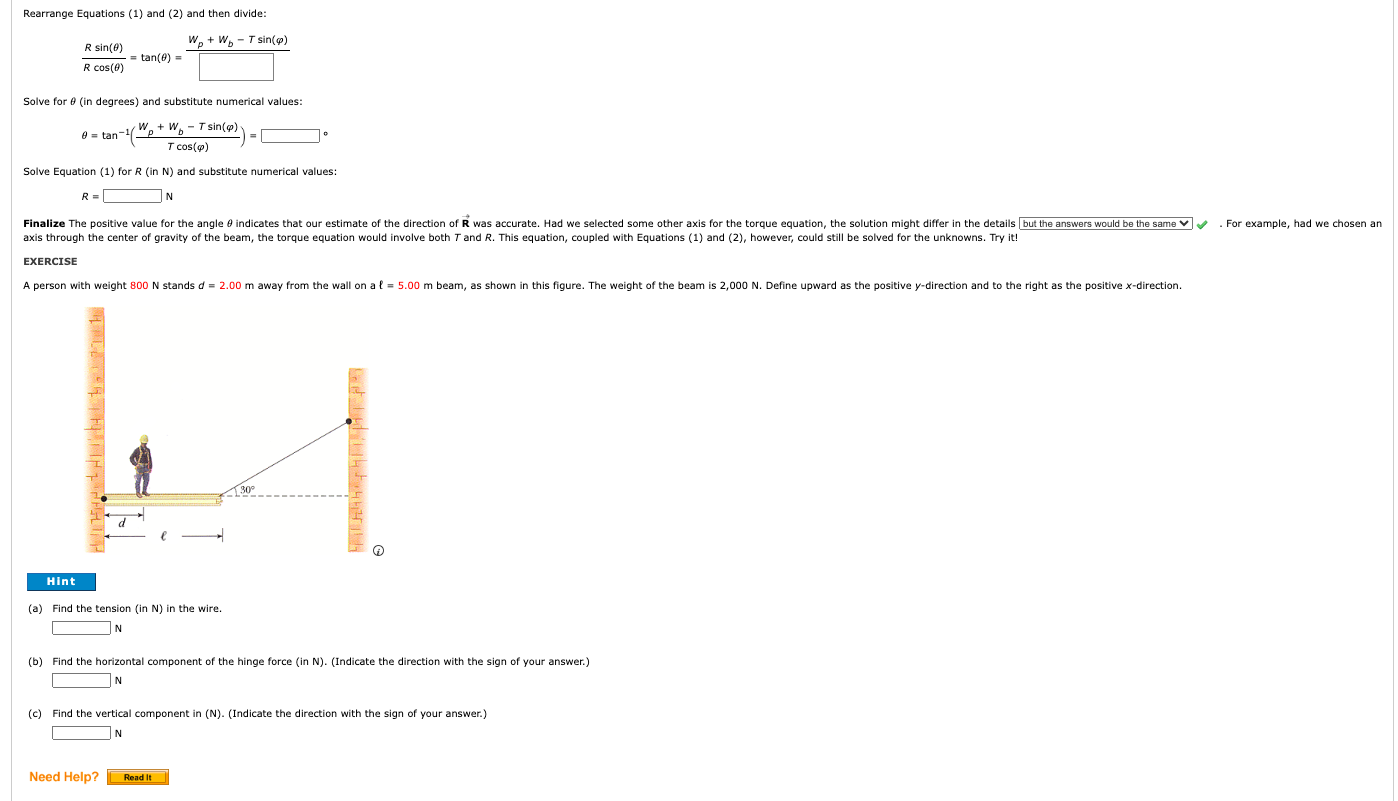 Solved Rearrange Equations (1) ﻿and (2) ﻿and then | Chegg.com