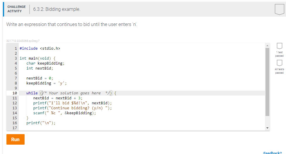 Solved CHALLENGE ACTIVITY 6.3.2: Bidding example. D Write an | Chegg.com