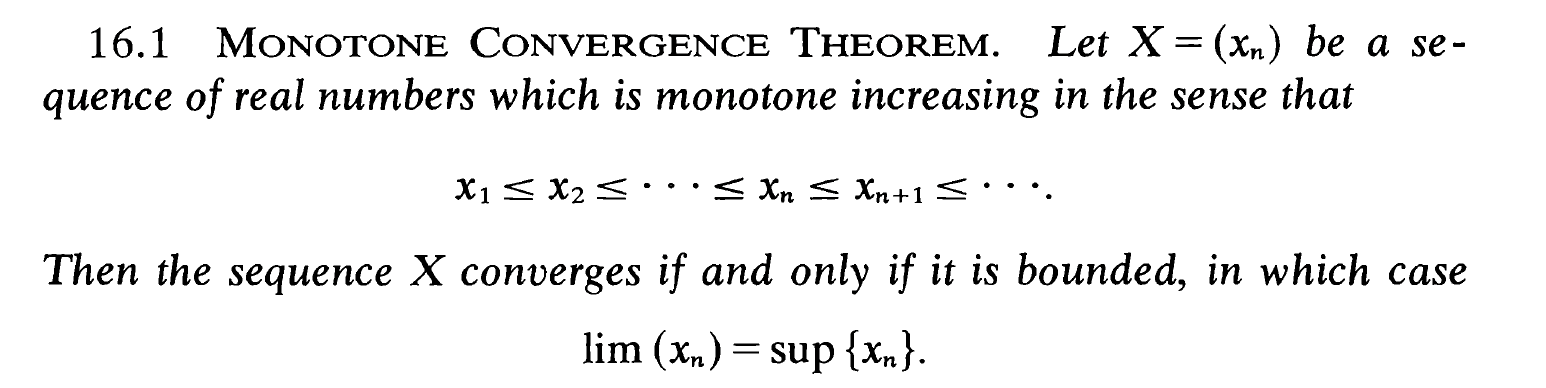 Solved 16.1 Monotone Convergence Theorem. Let X=(xn) be a | Chegg.com Solved 16.1 Monotone Convergence Theorem. Let X=(xn) be a | Chegg.com